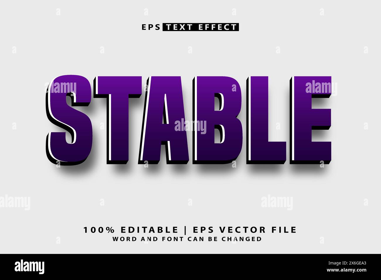 editable 3D text effect Stock Vector Image & Art - Alamy