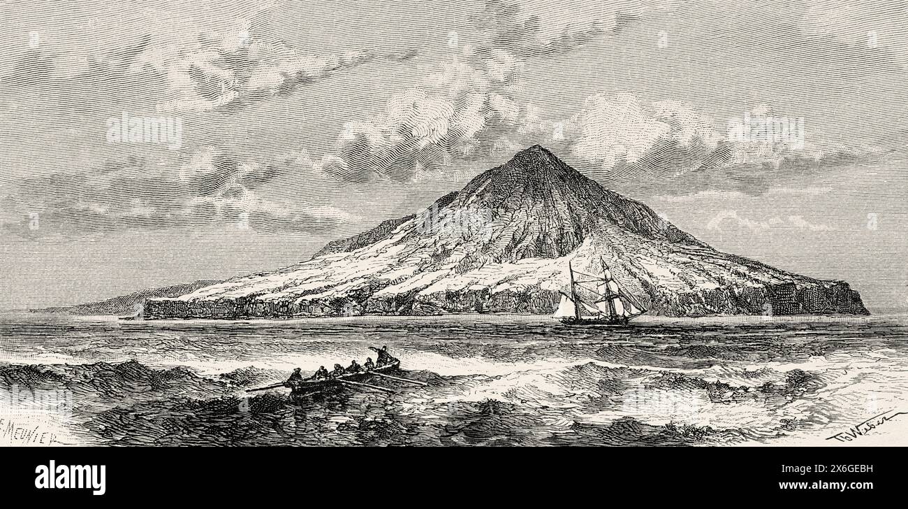 View of the volcanic island of Krakatoa, Sunda Strait. Indonesia ...