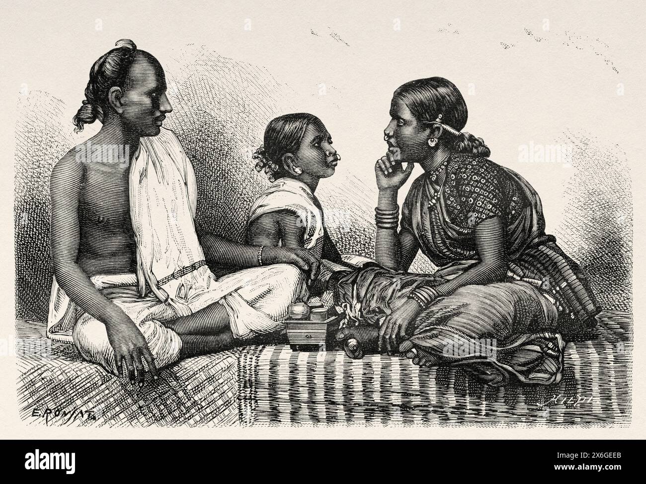 A traditional Penang family, Malaysian state. Malay Peninsula, South ...