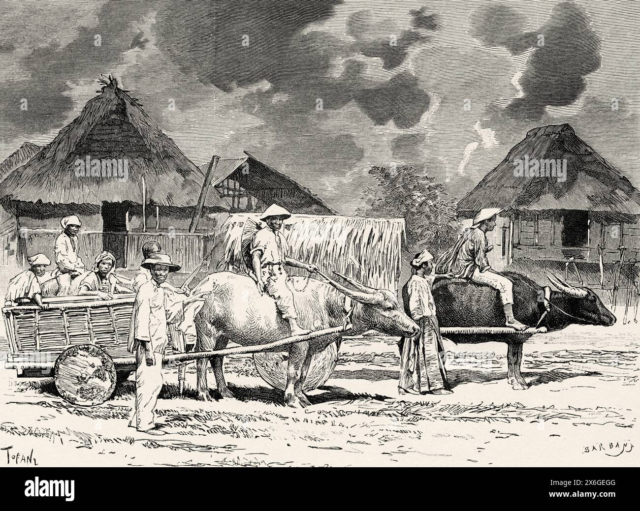 Traditional Philippine buffalo cart from Luzon, Philippines, South Asia ...