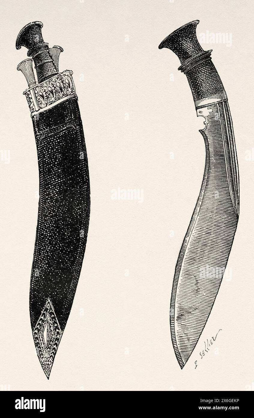 The kukri knife is a type of short sword with a recurved curve ...