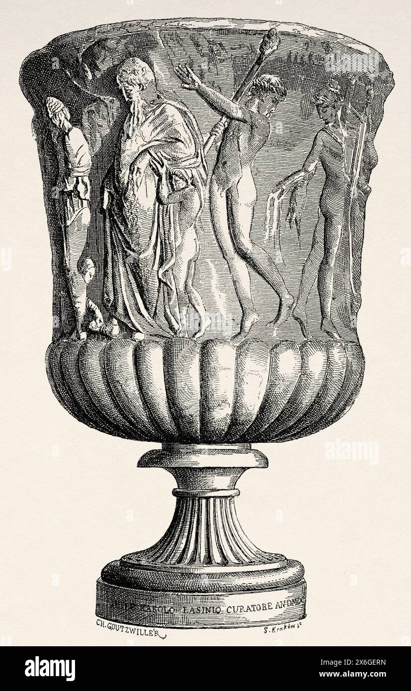 Greek Hellenistic vase located in Camposanto Cemetery, Pisa. Tuscany ...