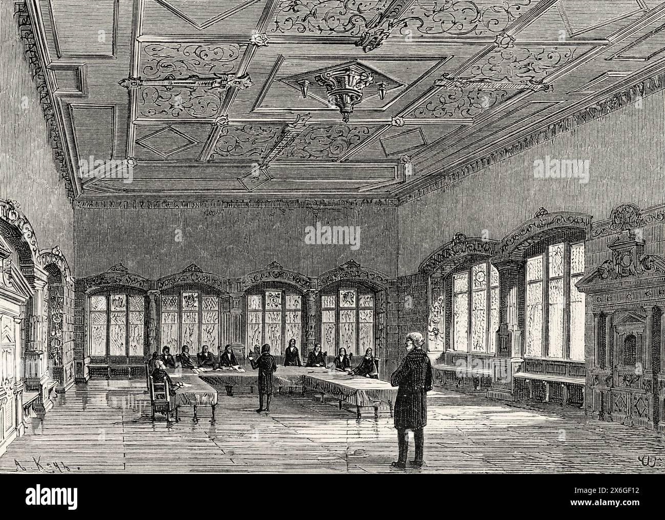 Council Hall in Ensisheim, Alsace, France. Drawing by Winckler ...