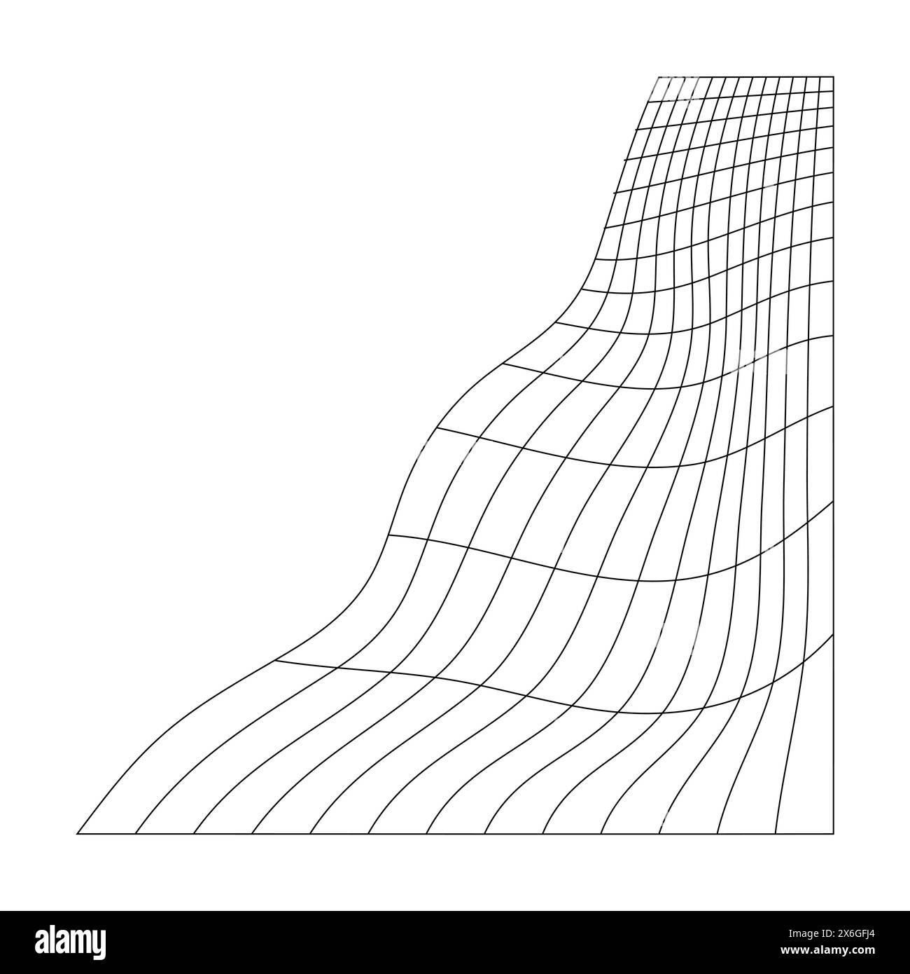 Distorted black grid on white background. Waved mesh texture. Fish net ...