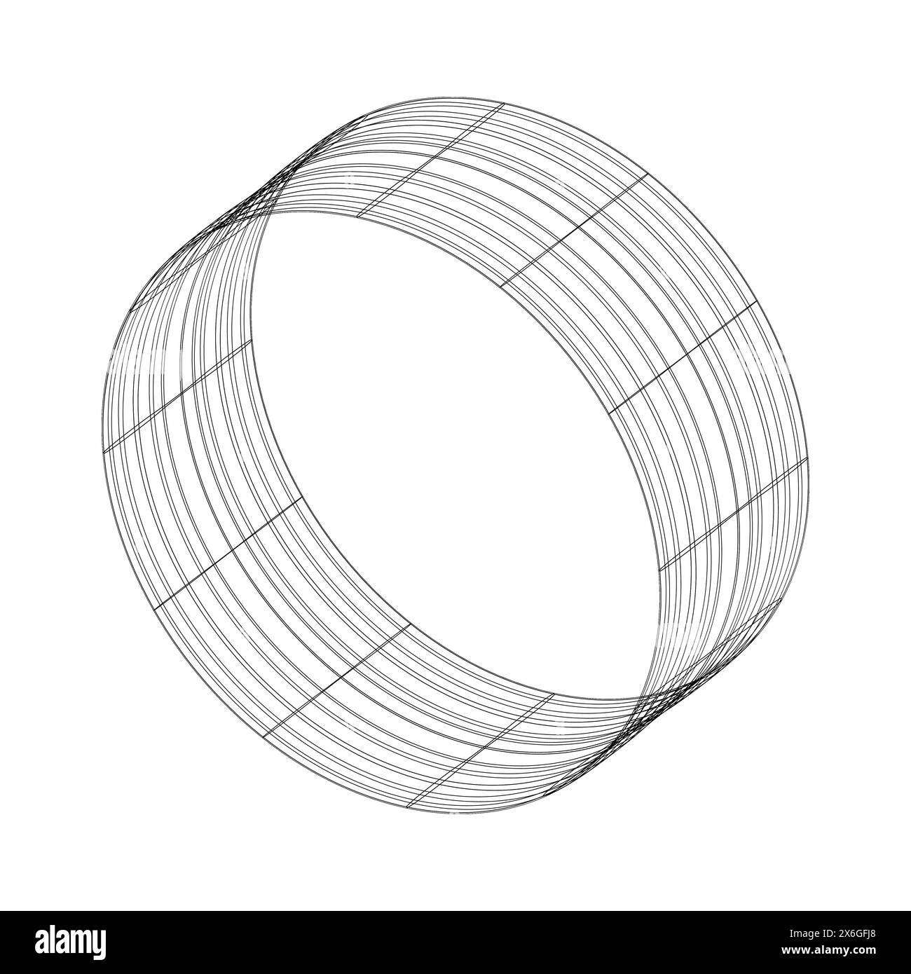 Abstract geometric cylinder. Isometric grid. Circle, drawing, 3D ...