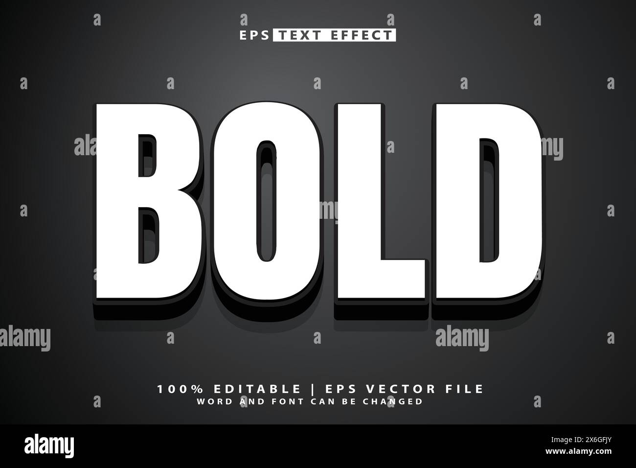 editable 3D text effect Stock Vector Image & Art - Alamy