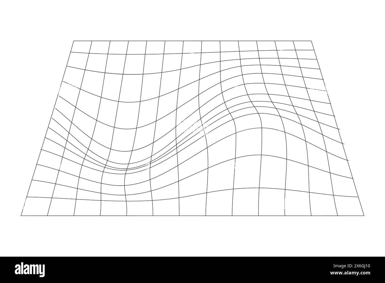 Distorted black grid on white background. Waved mesh texture. Fish net ...