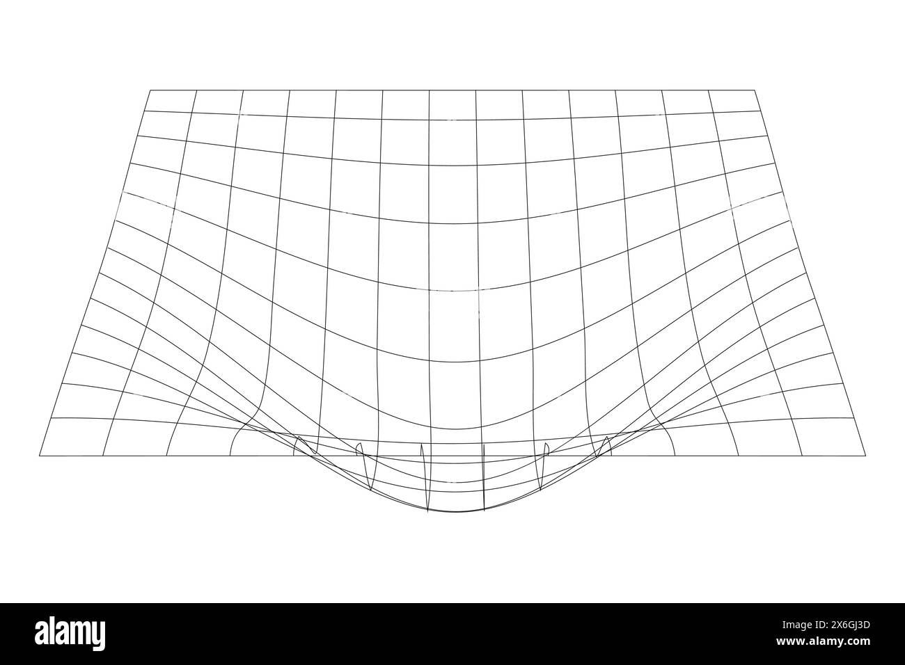 Distorted black grid on white background. Waved mesh texture. Fish net ...