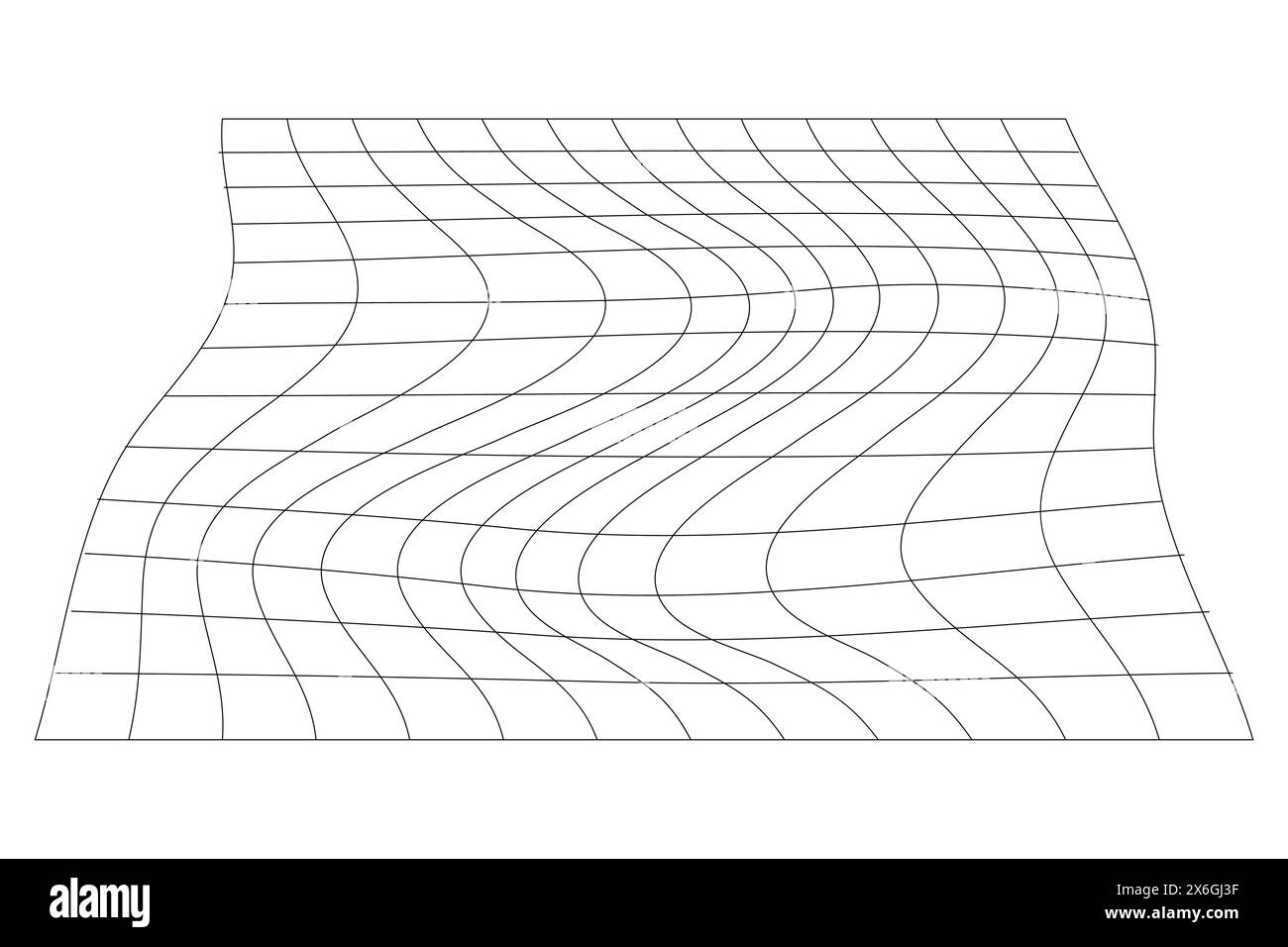 Distorted black grid on white background. Waved mesh texture. Fish net ...