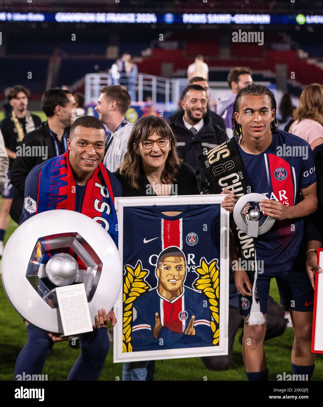 PARIS, FRANCE - MAY 12: Kylian Mbappe with his mother Fayza Lamari and ...