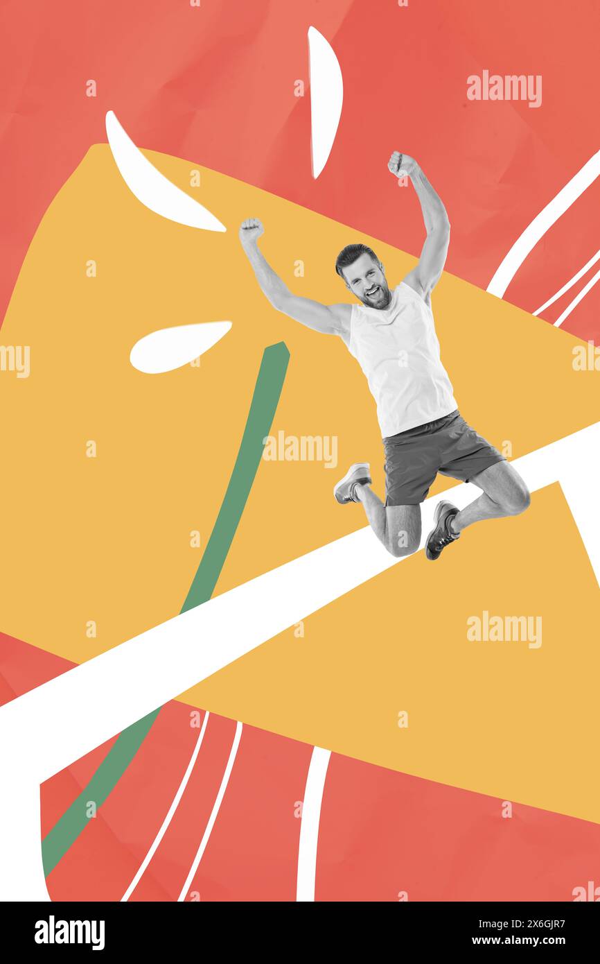 Trend artwork sketch image composite 3D photo collage of dynamic sport ...