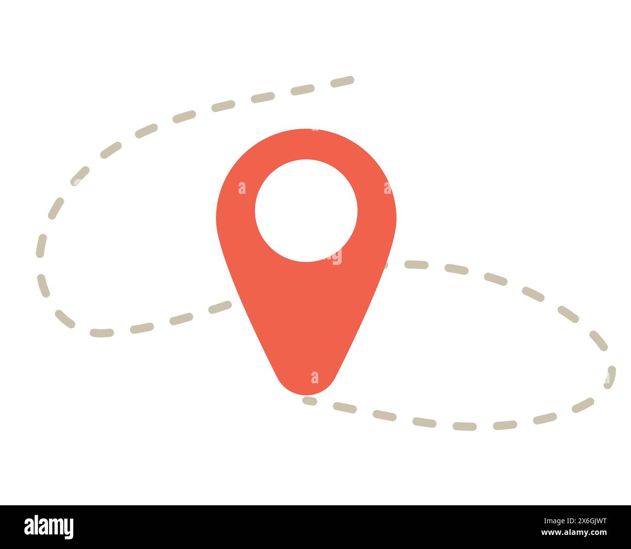 Pin icon with route. Location sign Isolated on white background ...