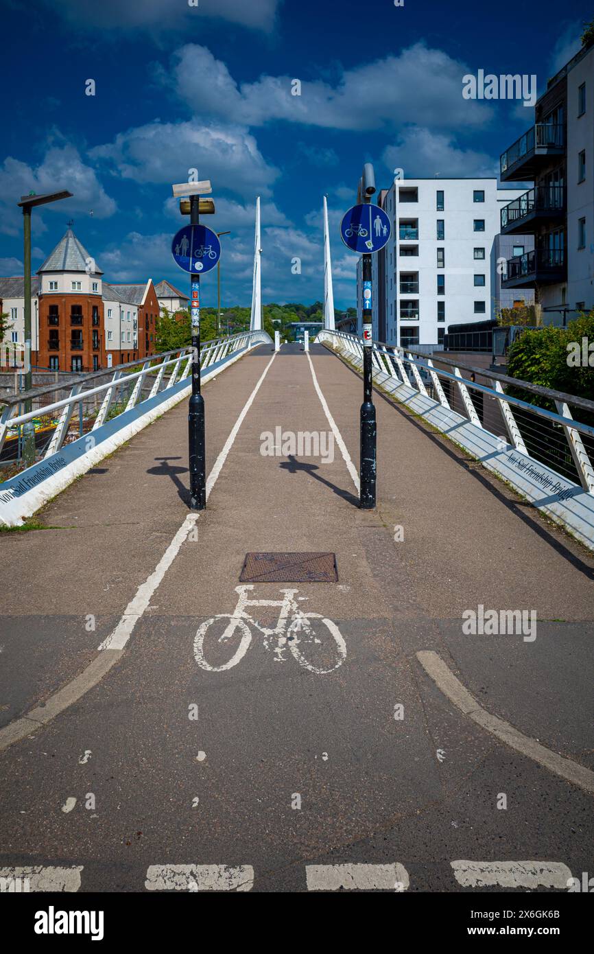 Novi Sad Friendship Bridge, Norwich spanning the River Wensum. Named in ...