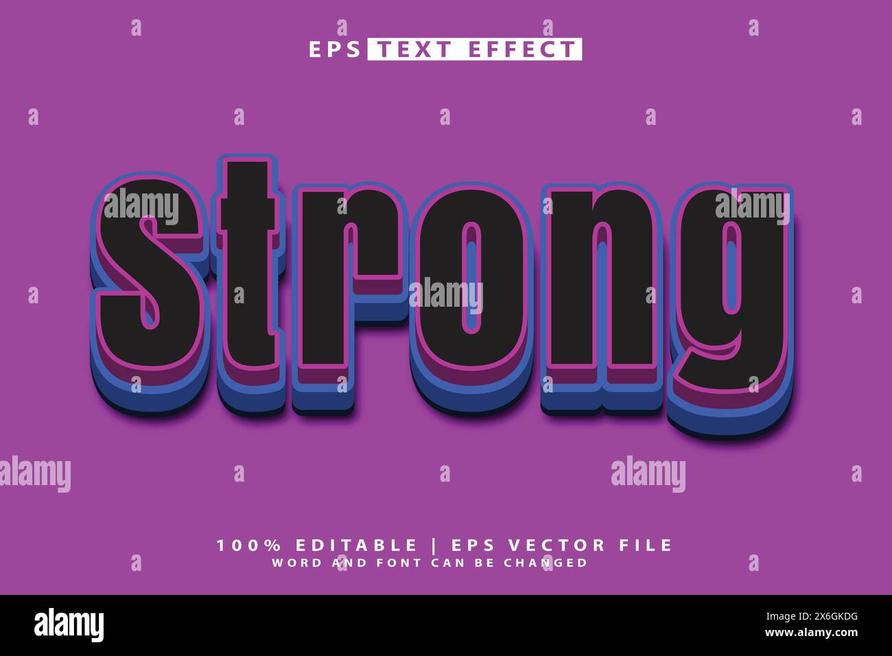 editable 3D text effect Stock Vector Image & Art - Alamy