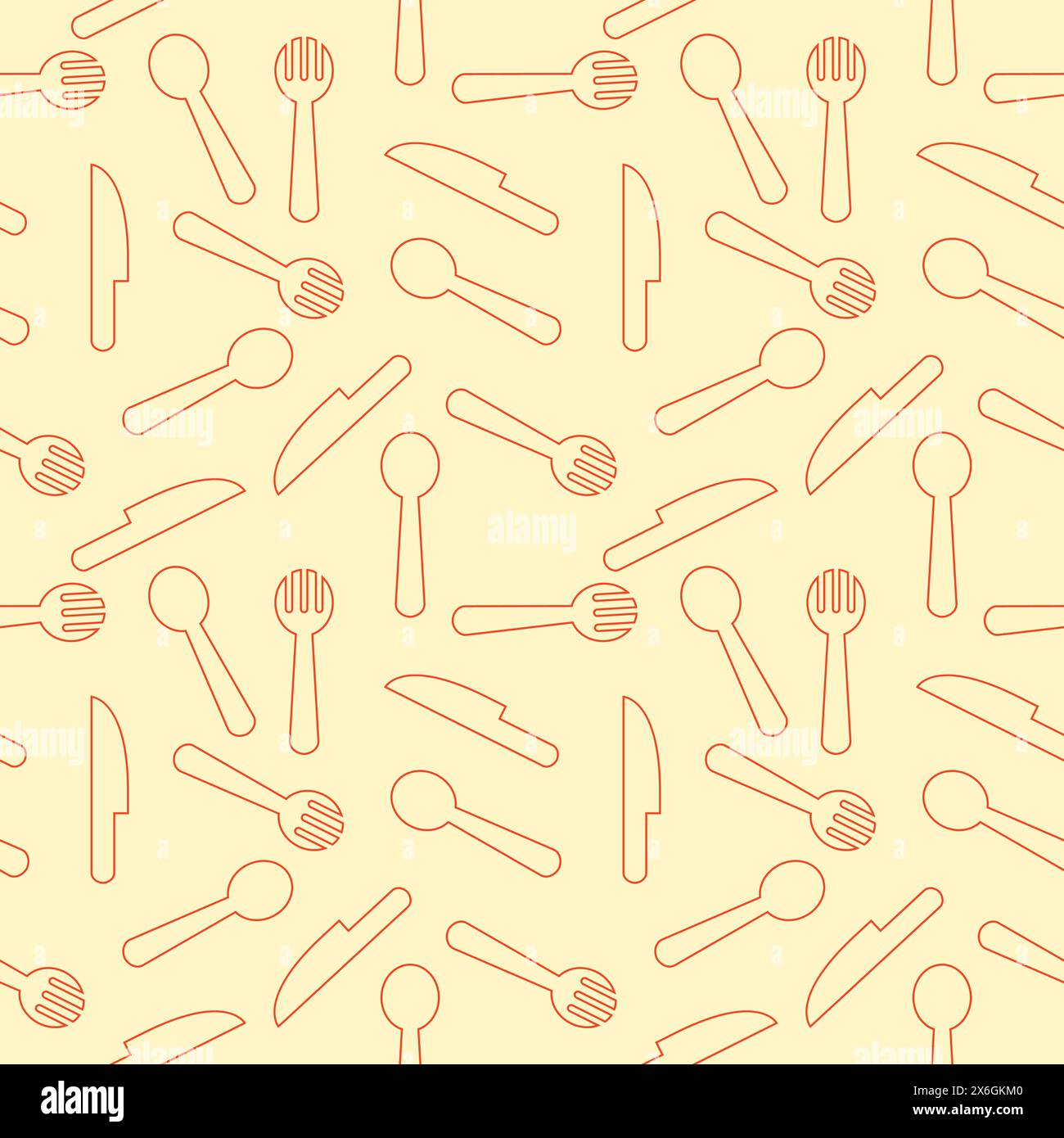 seamless pattern spoon, fork, knife in stripes for background ...
