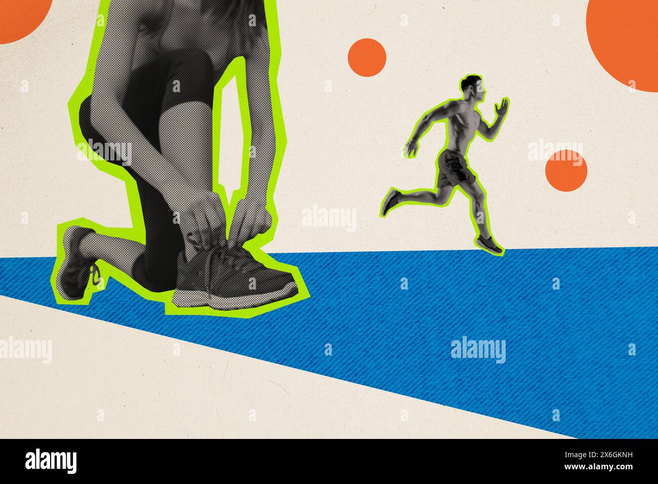 Trend artwork sketch image composite collage of sport active training ...