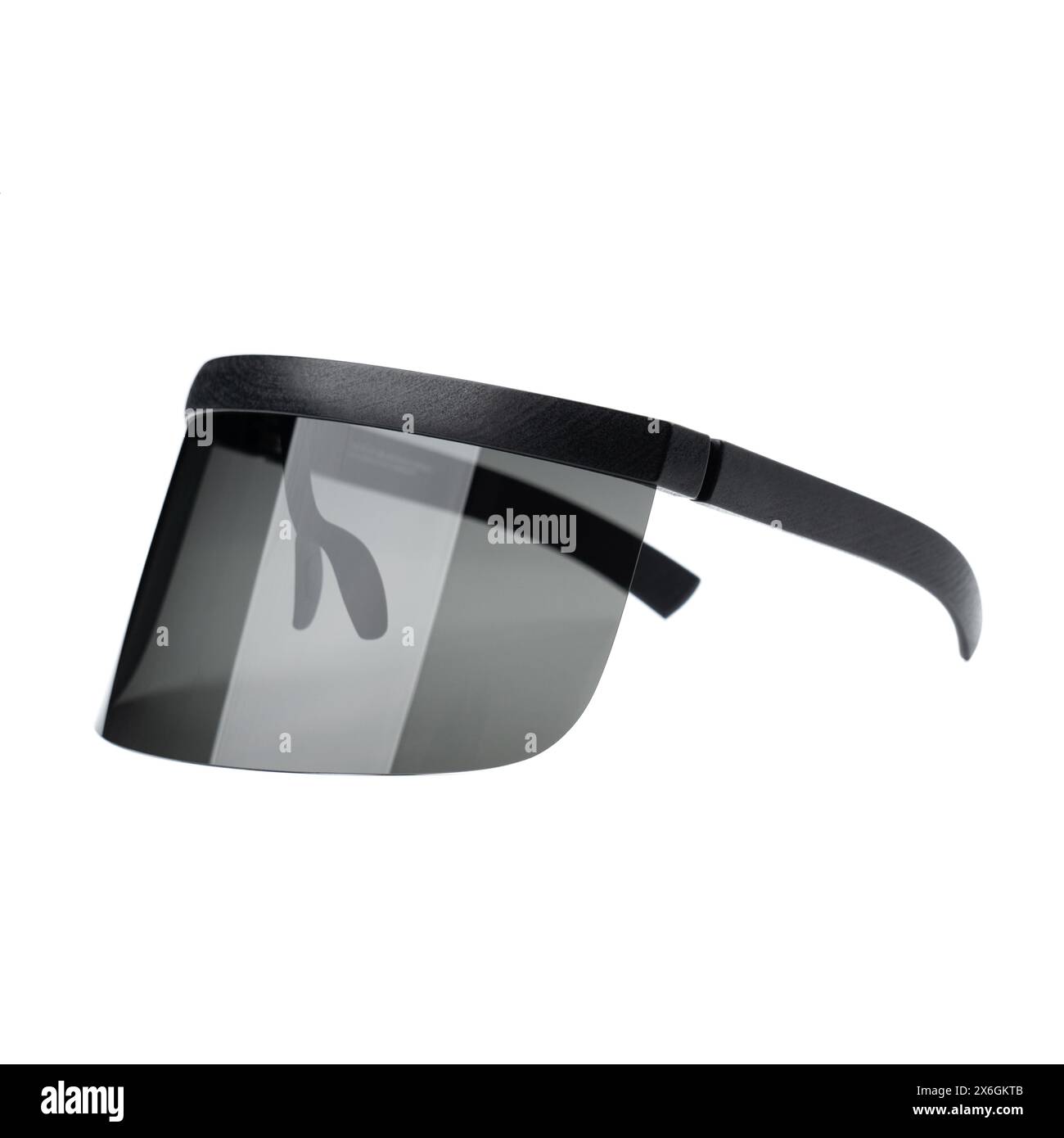 Futuristic black glasses - visor on a white background close up Stock ...
