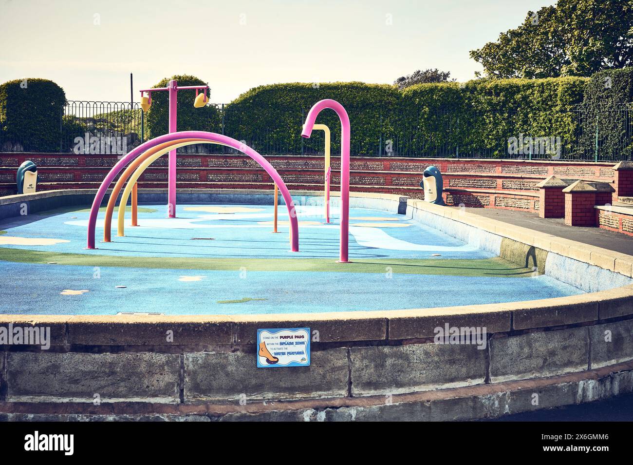 Empty children's paddling pool on St Annes seafront,UK Stock Photo - Alamy