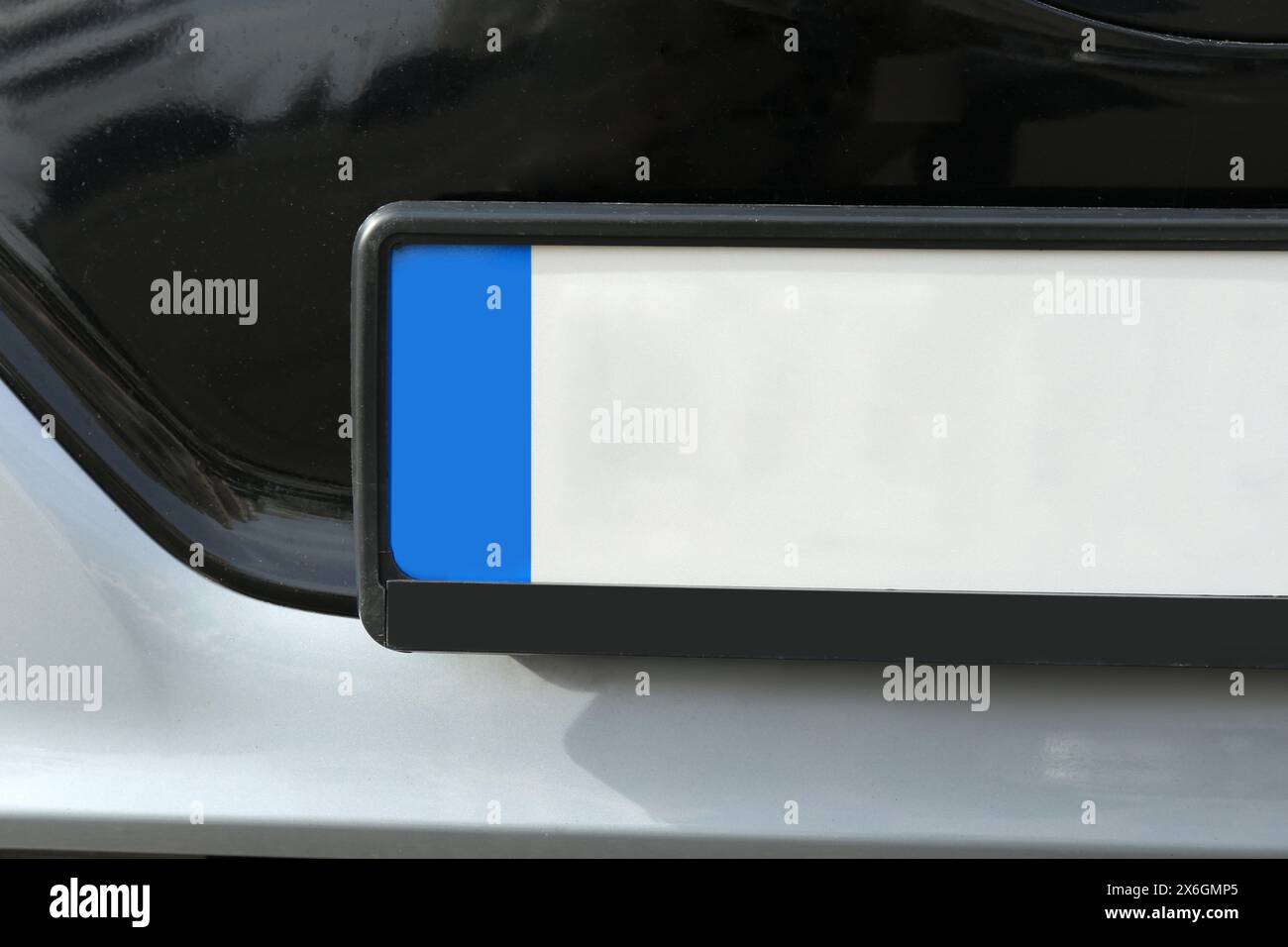 Car with vehicle registration plate, closeup view Stock Photo - Alamy