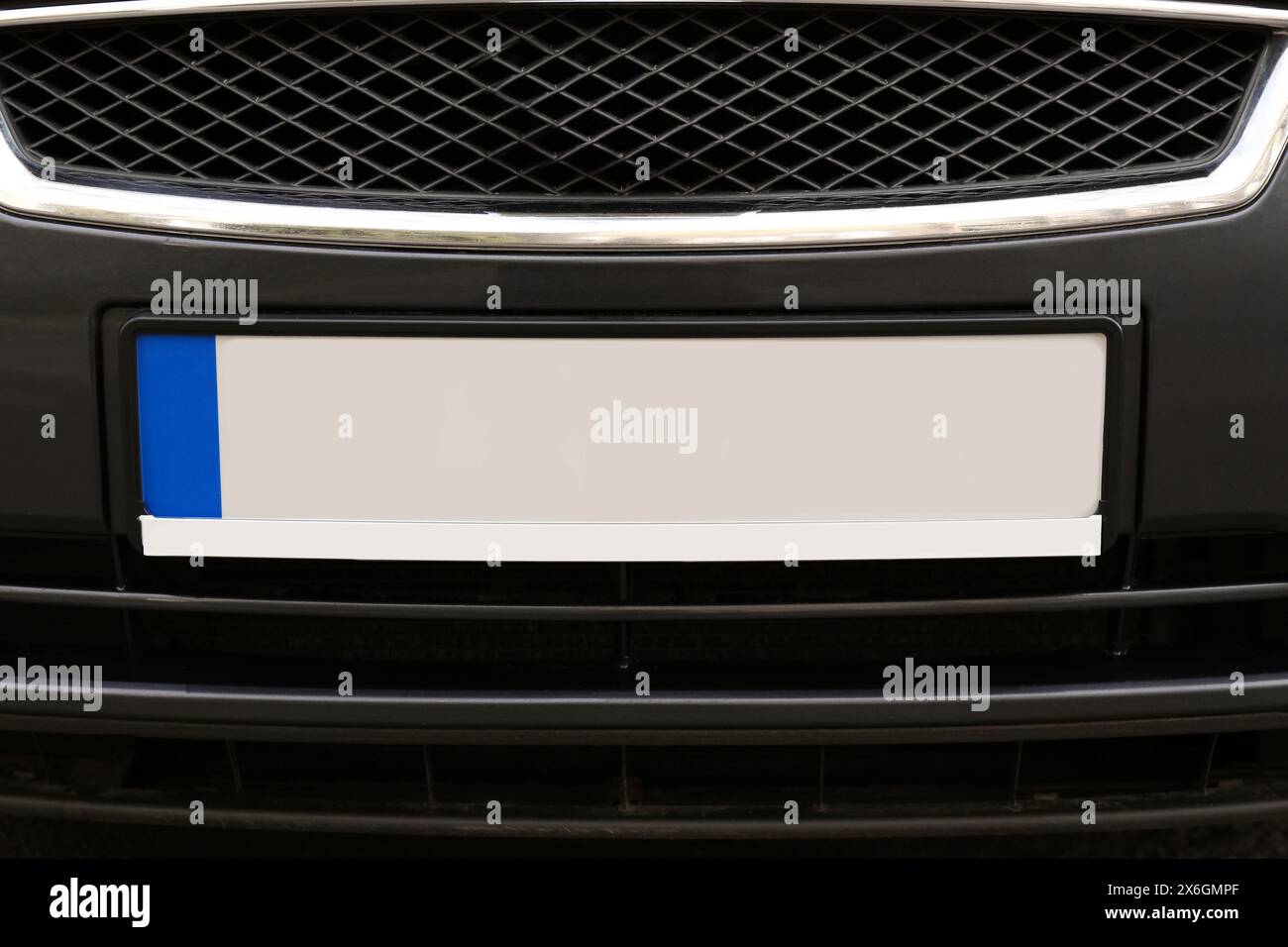 Car with vehicle registration plate, closeup view Stock Photo - Alamy