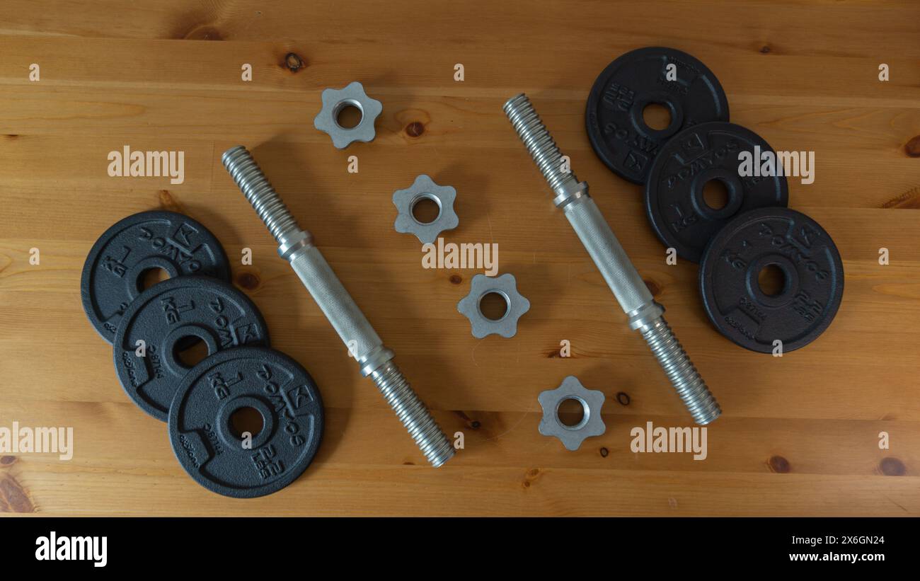 Robust metal weights, essential for fitness Stock Photo - Alamy