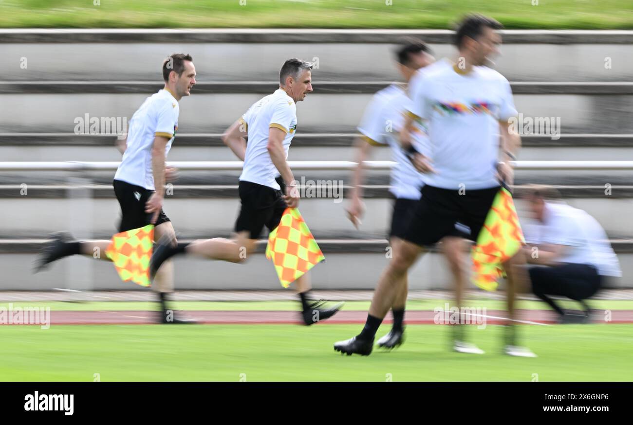 Offenbach, Germany. 15th May, 2024. The two EURO linesmen Benjamin ...