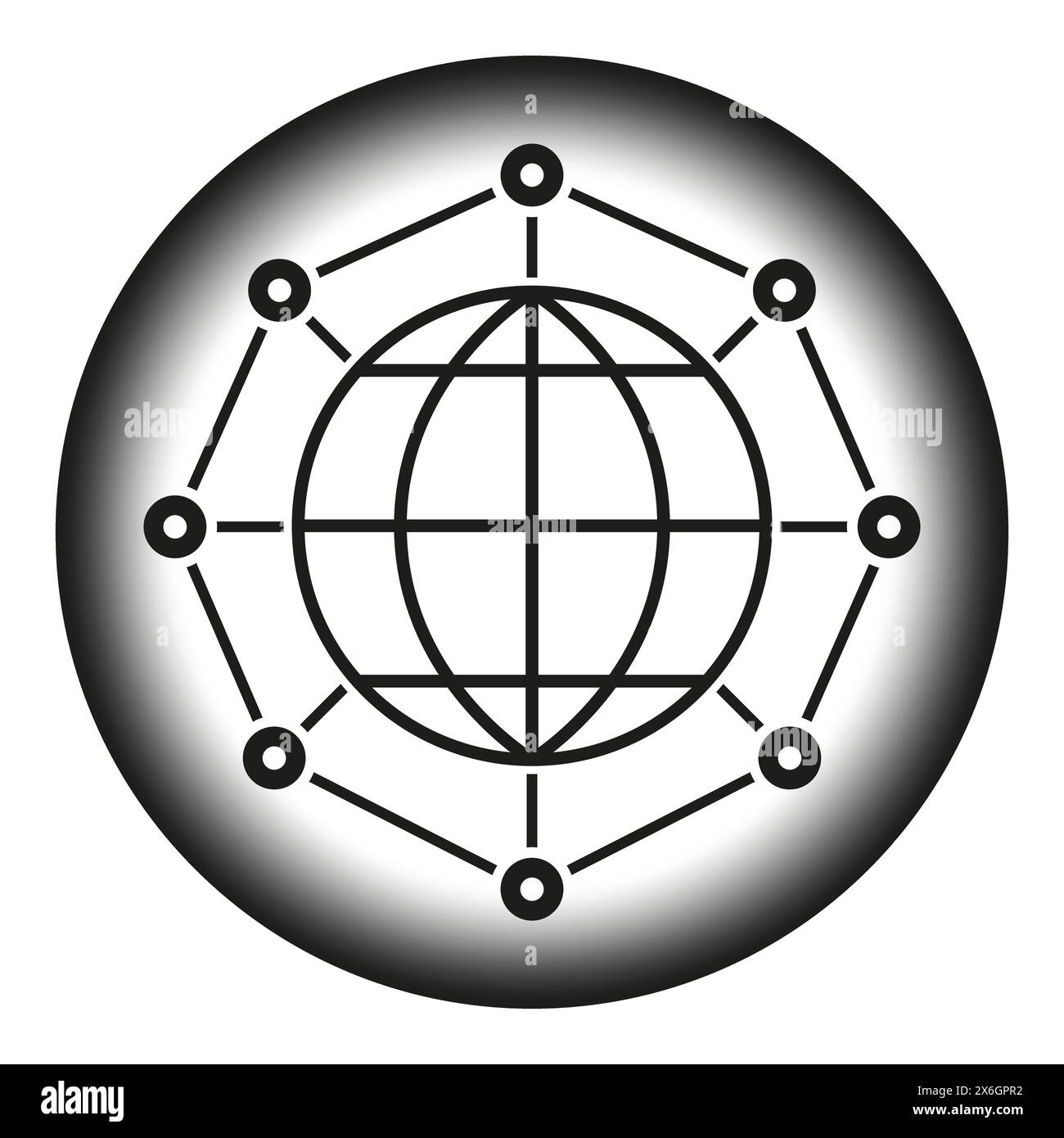 Global Network Icon Connected World Vector Technological Sphere Grid Stock Vector Image And Art