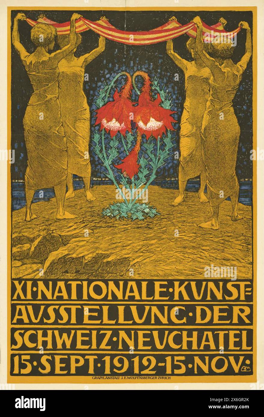 Vintage Swiss Advertising Poster for 11th National Art Exhibition of ...