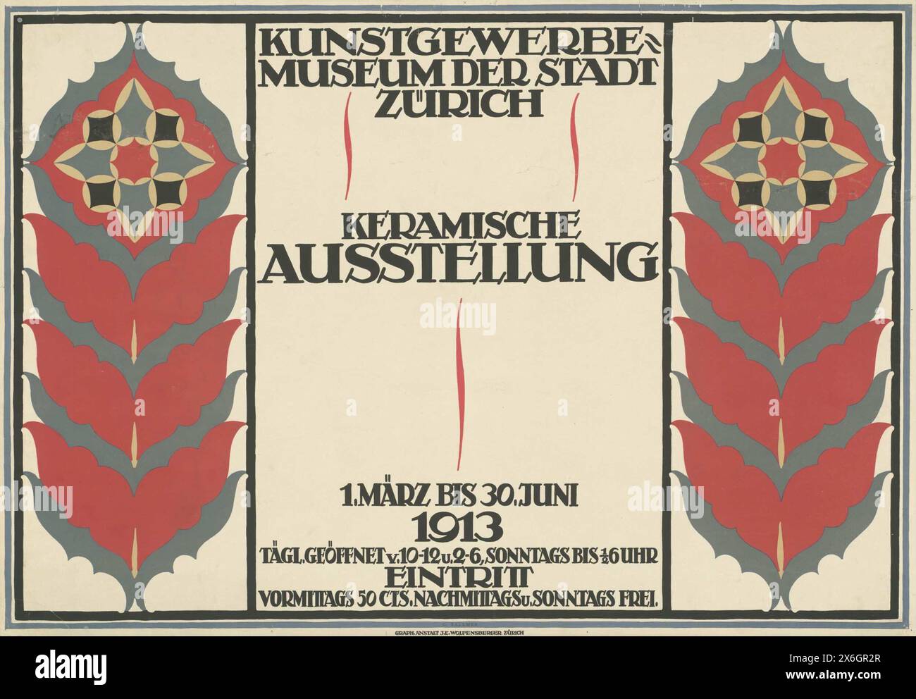 Vintage Swiss Advertising Poster for Zurich Museum of Decorative Arts ...