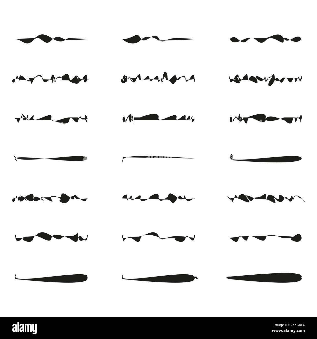 Decorative dividers set. Vector ornamental lines. Hand drawn patterns ...