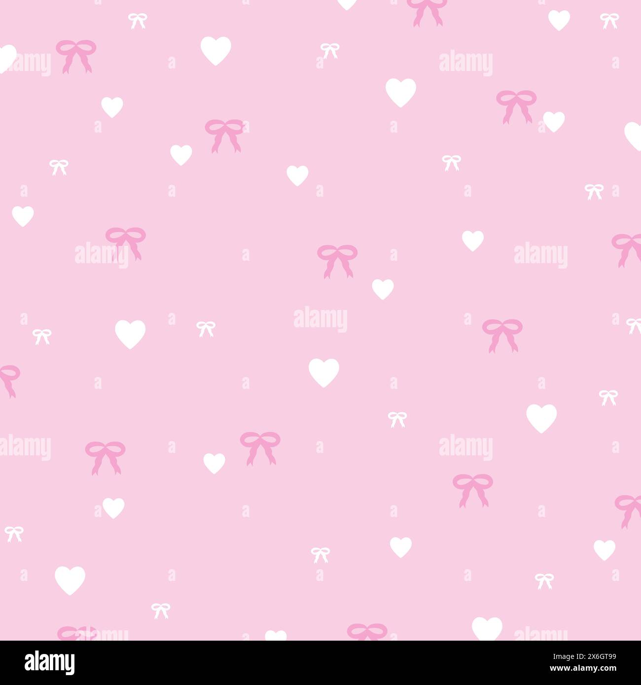 Illustration of ribbons, hearts on a pastel pink background for ...