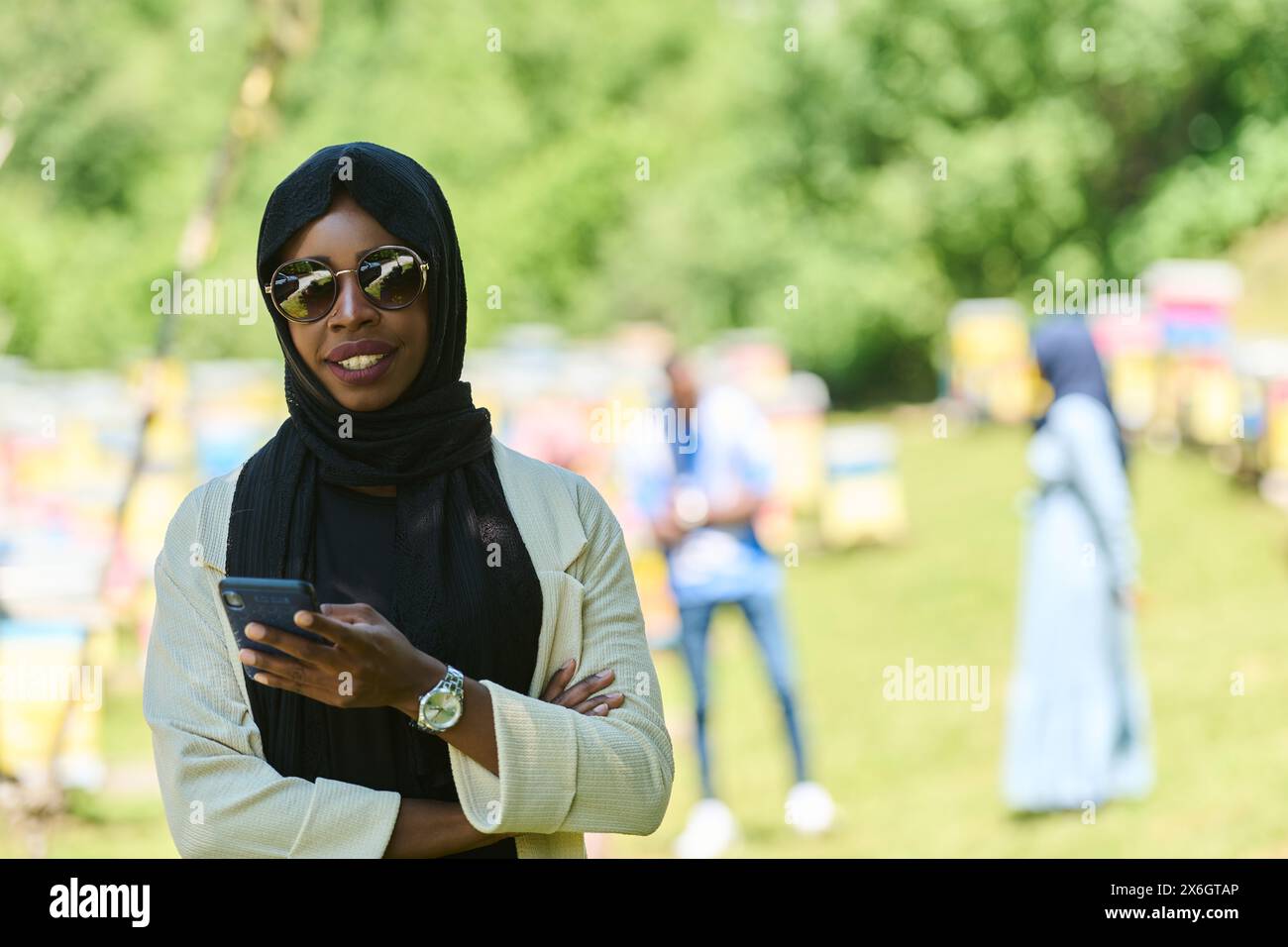 Empowered Middle Eastern Muslim Woman in Hijab Balances Modern ...
