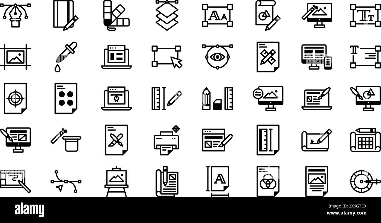 Graphic Design Icons collection is a vector illustration with editable ...