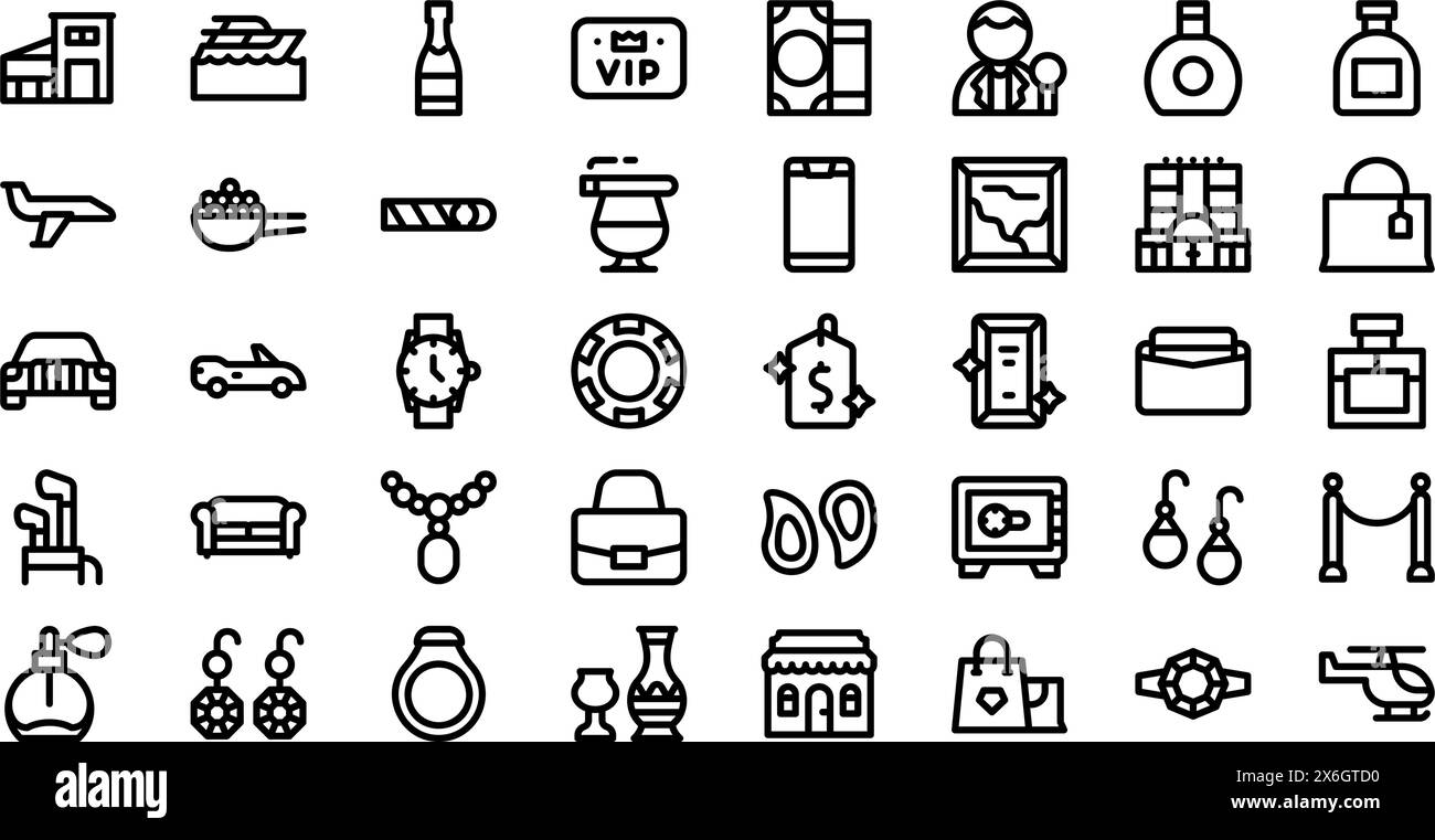 Luxury Lifestyle Icons collection is a vector illustration with ...
