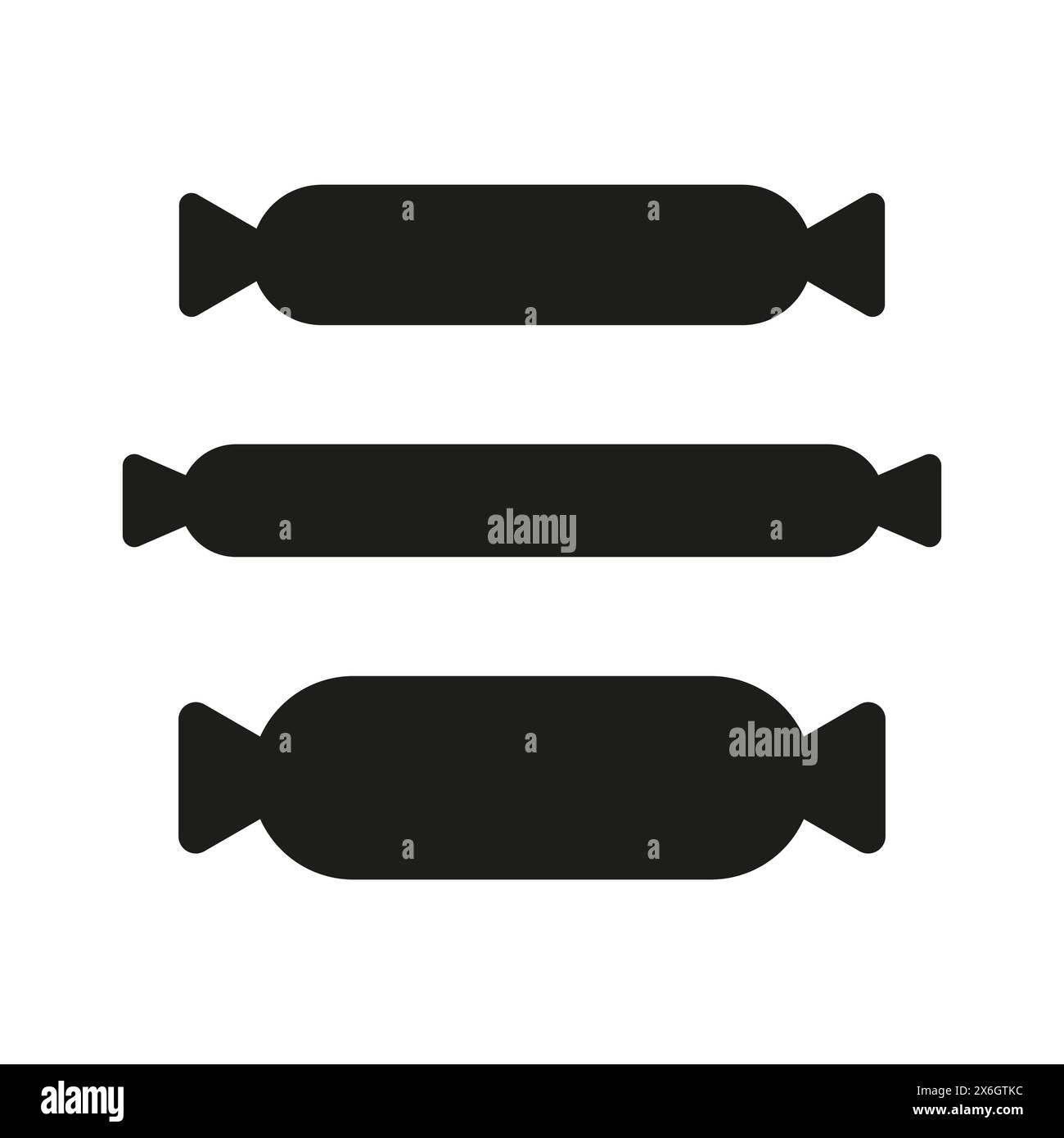 Vector black sweet wrappers set. Minimalist candy icons. Unwrapped and ...