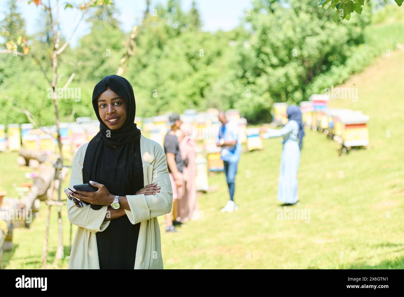 Empowered Middle Eastern Muslim Woman in Hijab Balances Modern ...