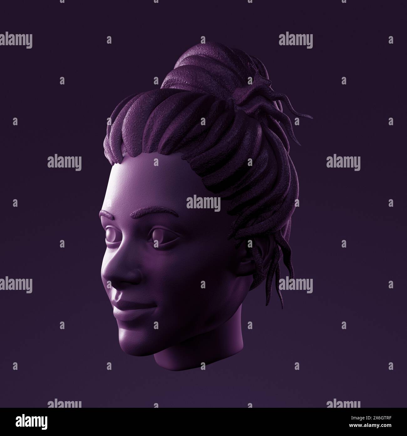 Atmoshperic light CGI sculpture of human head Stock Photo - Alamy