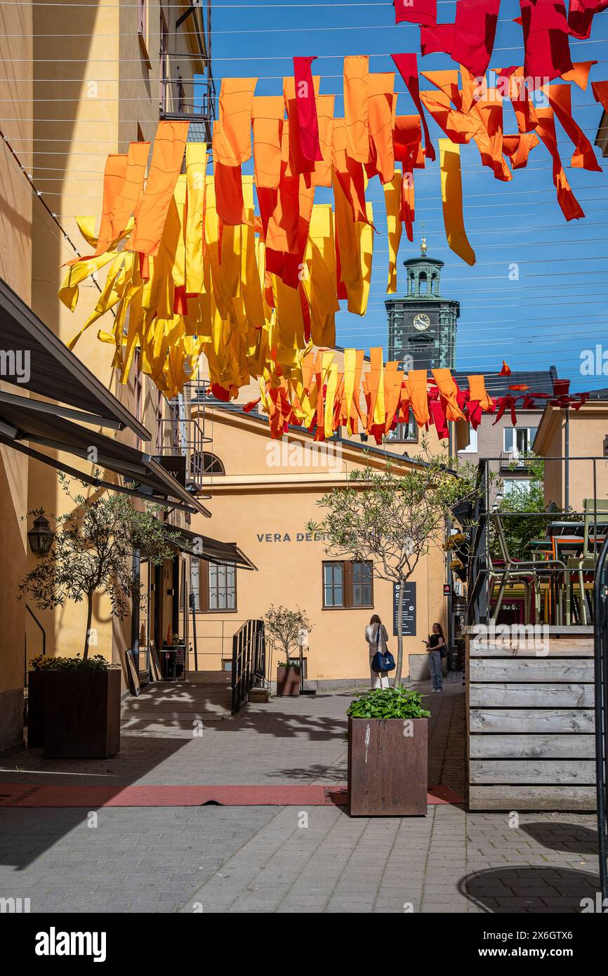 Historic Knäppingsborg city block in Norrköping, Sweden. This city ...