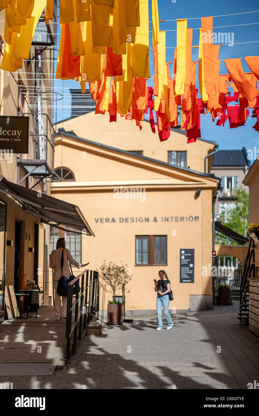 Historic Knäppingsborg city block in Norrköping, Sweden. This city ...