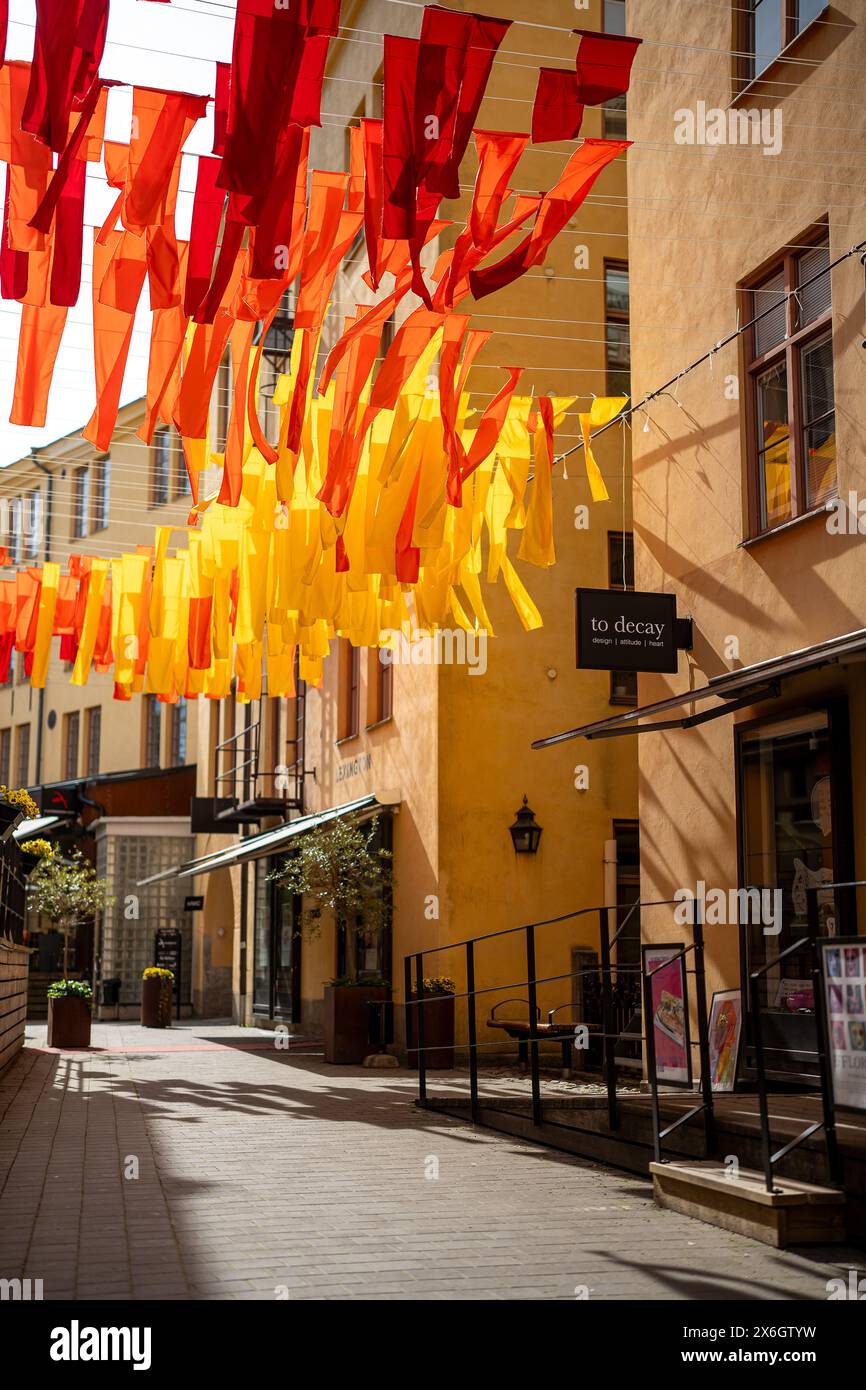 Historic Knäppingsborg city block in Norrköping, Sweden. This city ...