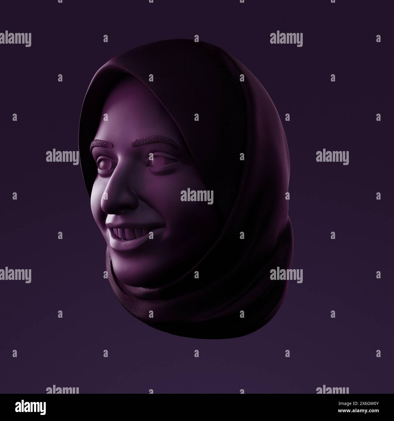 Atmoshperic light CGI sculpture of human head Stock Photo - Alamy