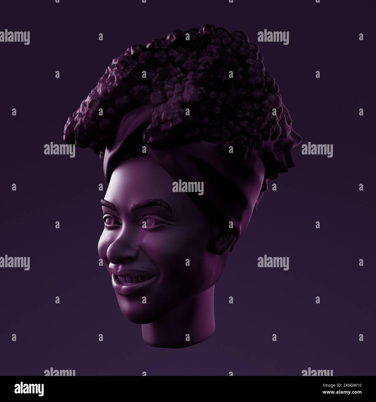 Atmoshperic light CGI sculpture of human head Stock Photo - Alamy