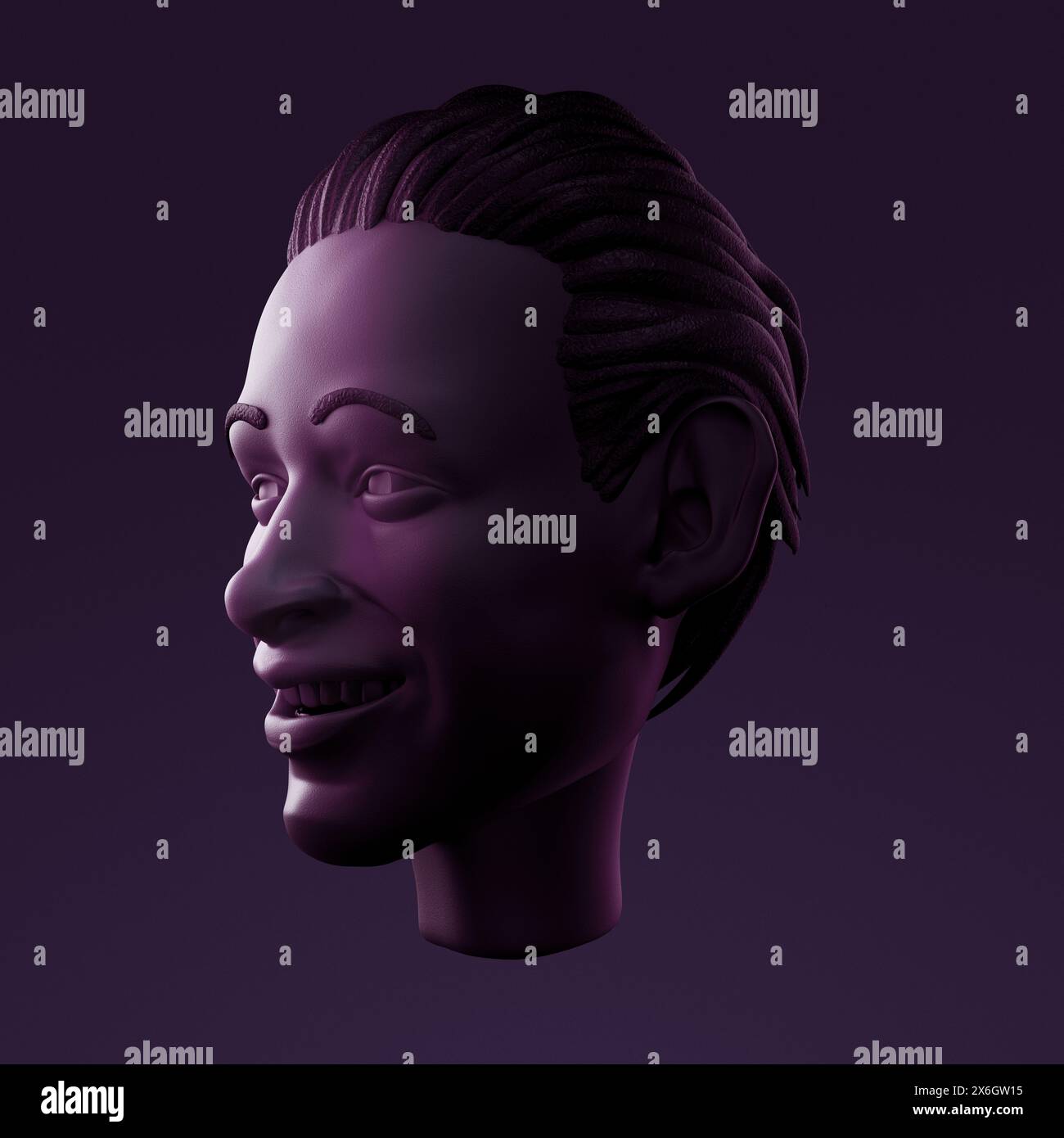Atmoshperic light CGI sculpture of human head Stock Photo - Alamy