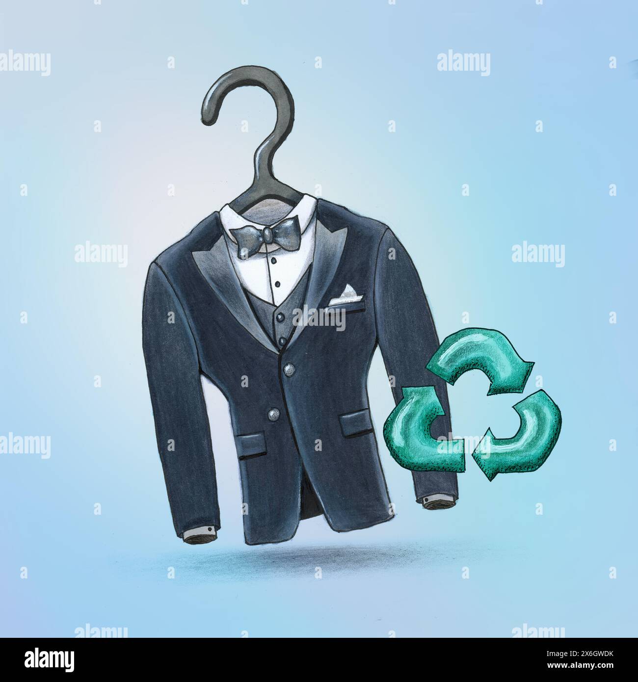 Tuxedo suit - piece and type of clothing - 2d icon hand-drawn ...