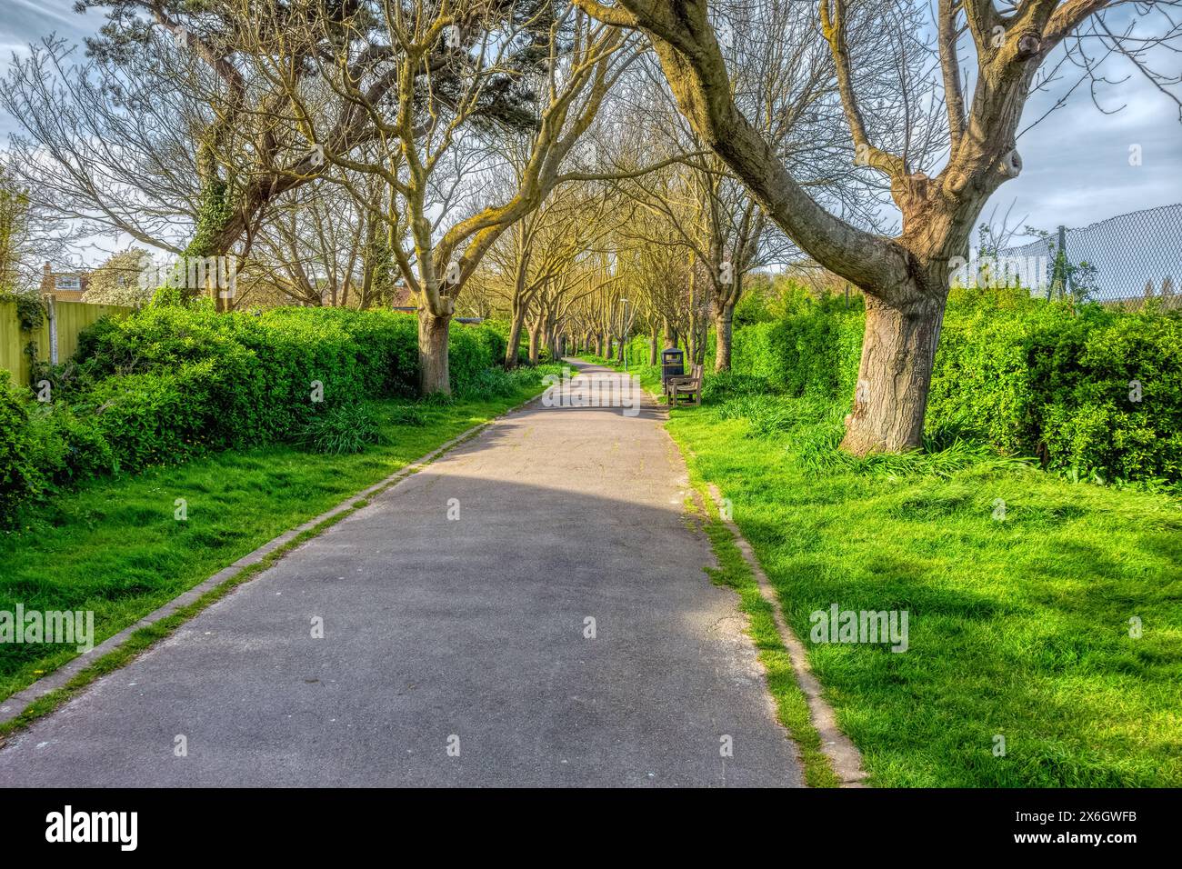 Ladies Walk footpath in Hythe Kent Stock Photo - Alamy