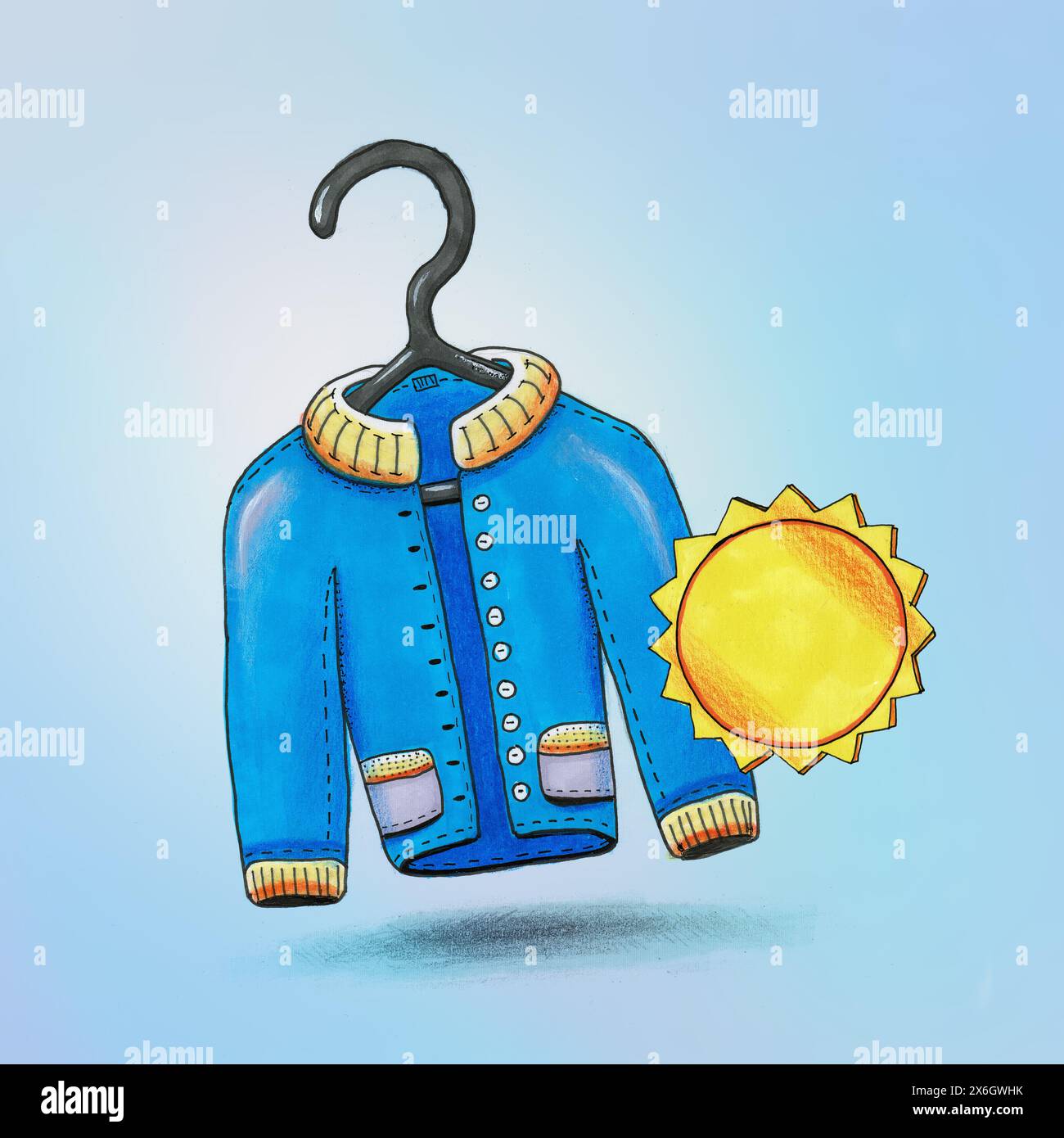Jacket - piece and type of clothing - 2d icon hand-drawn illustration ...