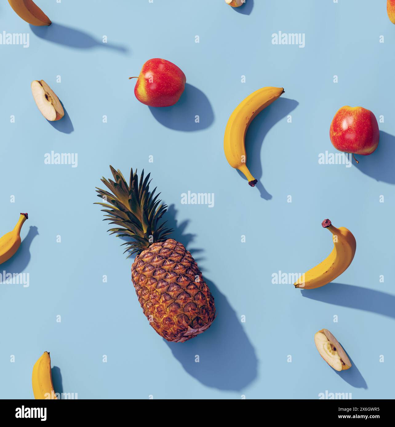 Fruits pattern 3d visualization texture background Stock Photo - Alamy