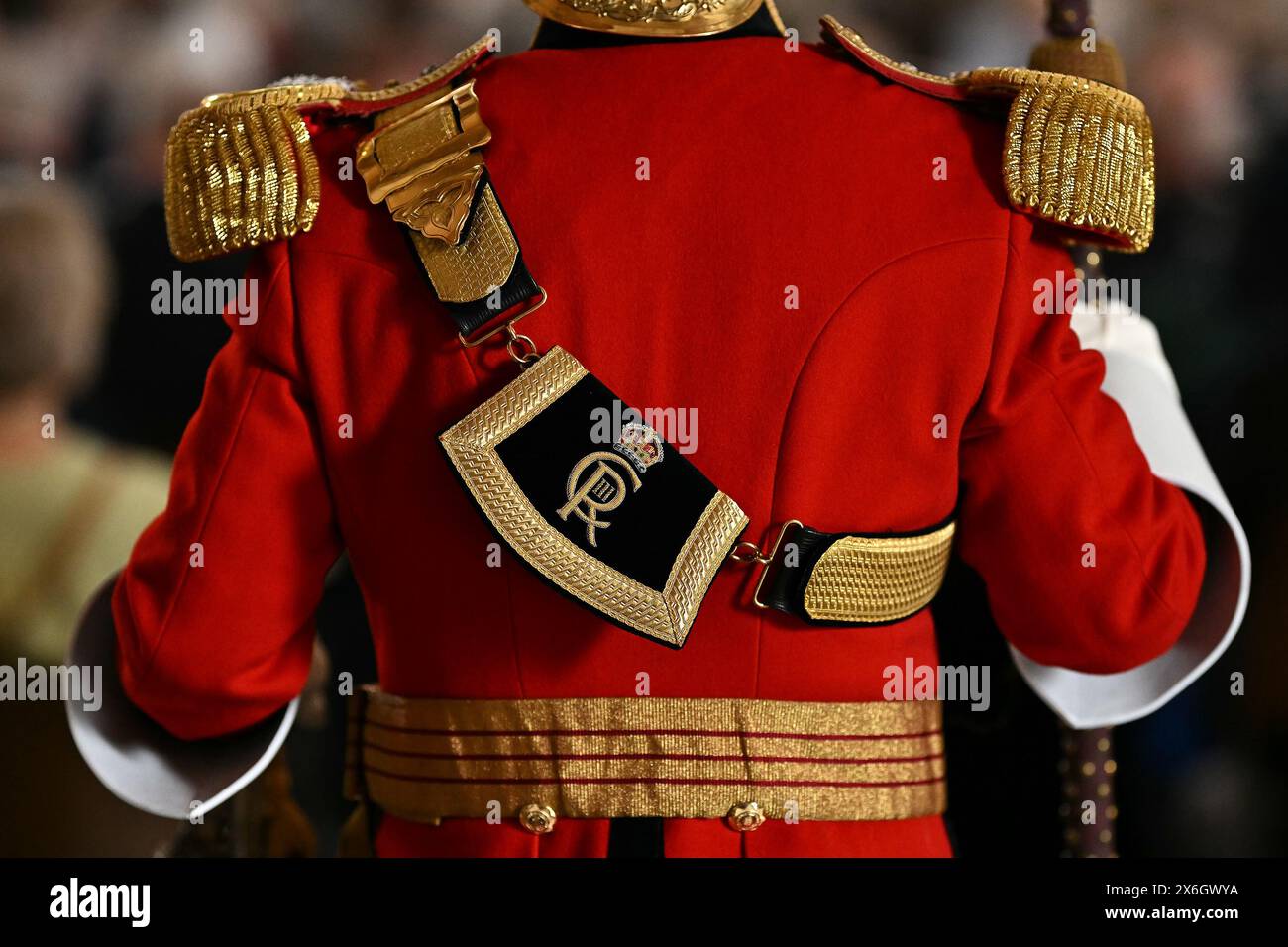 The Royal Cypher of King Charles III on the uniform of a member of His ...