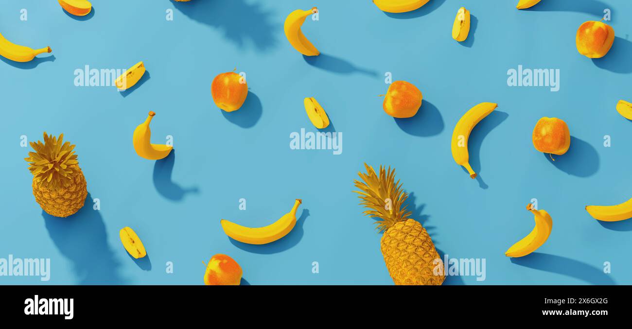 Fruits pattern 3d visualization illustration Stock Photo - Alamy