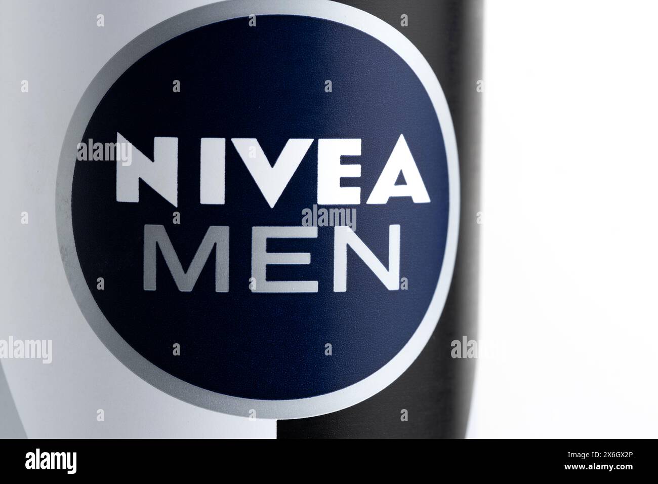 Kazakhstan May 15, 2024.NIVEA Men logo is German brand of personal care ...